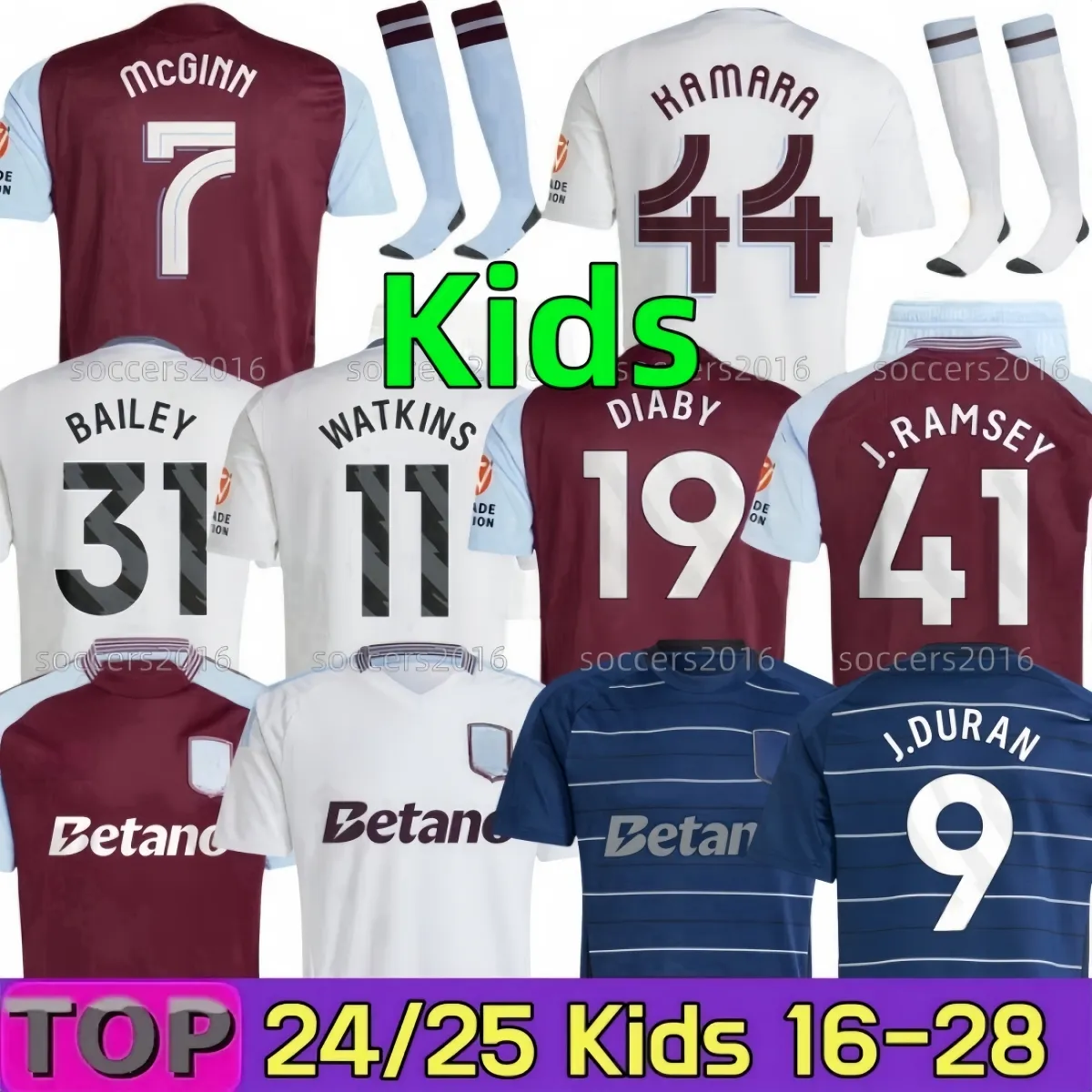 DHgate.com:Aston Villa Kids Football Kit - Home Jersey, MINGS, McGINN ...