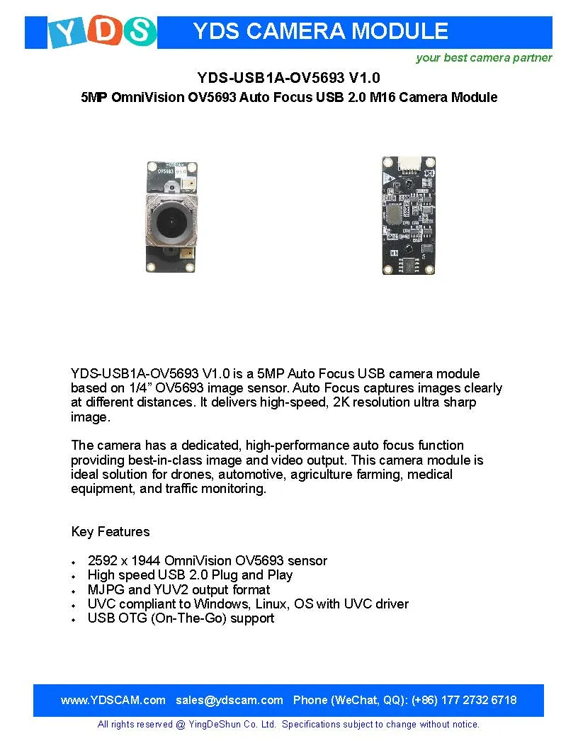 DHgate.com:5MP USB 2.0 Camera Module with OV5693 Sensor, Auto Focus ...