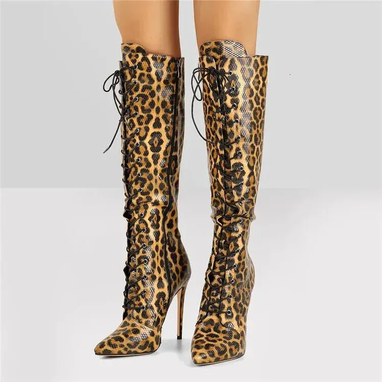 Leopard Print High Heel Boots: Sexy Lace-Up Fashion Boots, Shop Now ...