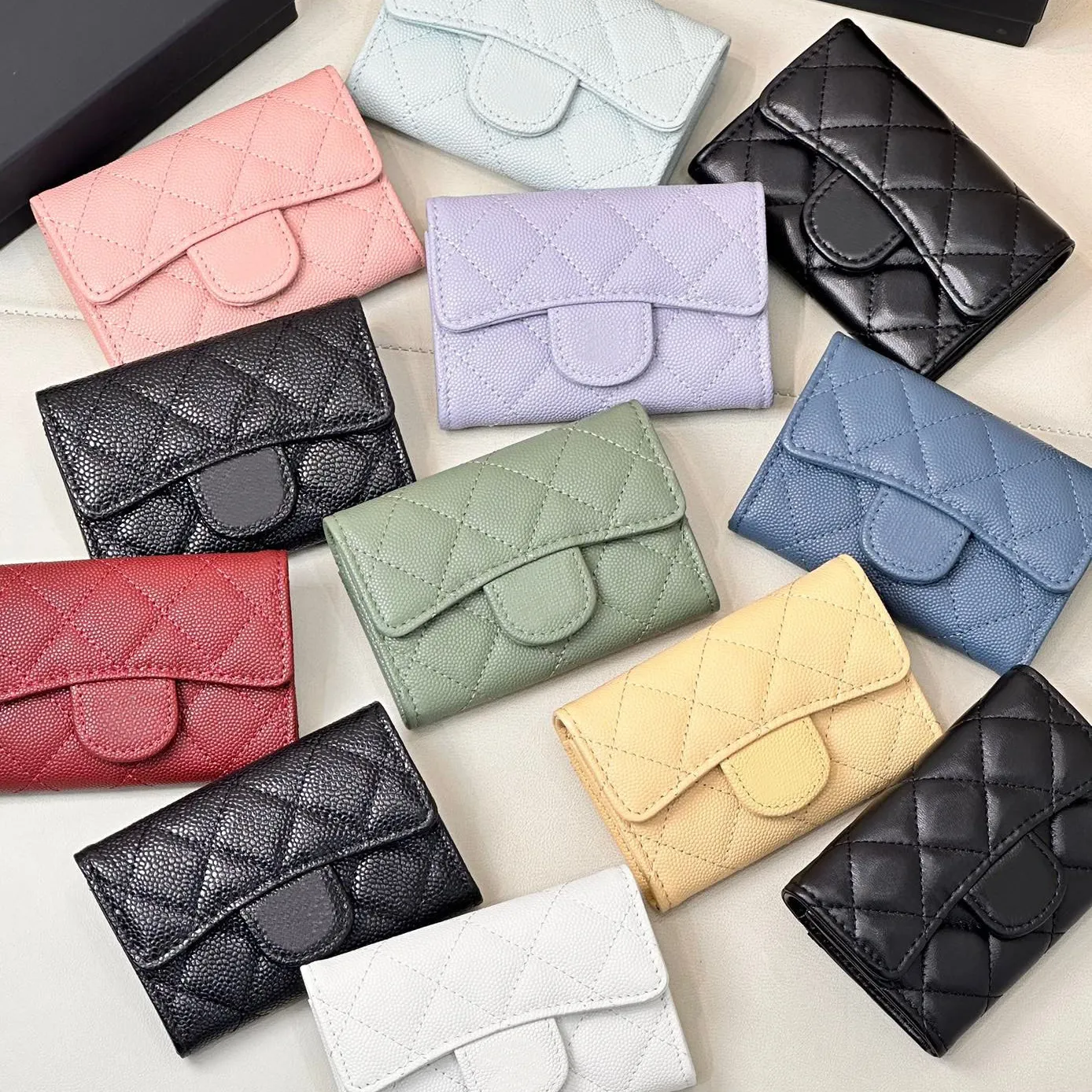 10A High Quality Luxury Wallet Caviar Wallet Designer Women's Leather ...