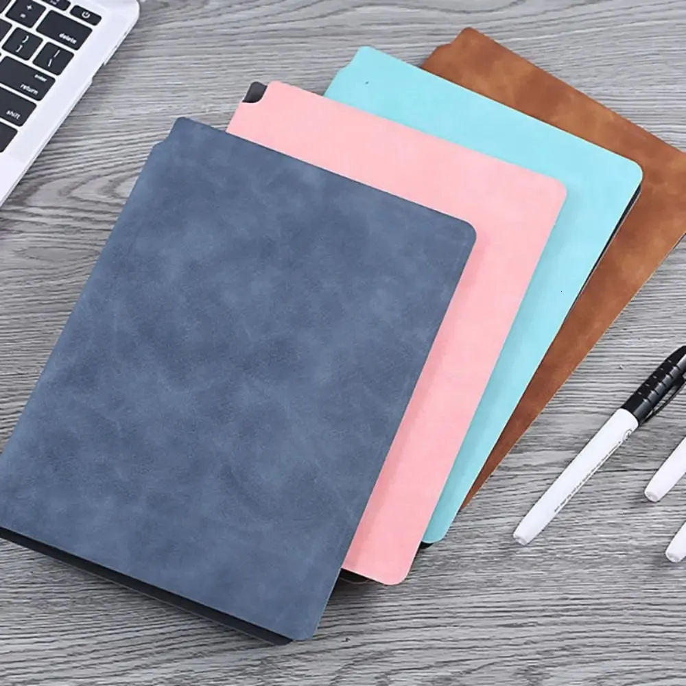 Leather A4 Reusable Whiteboard Notebook with Erasable Pen and Rubber ...