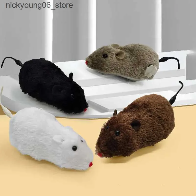 Funny Plush Mouse Toy for Cats & Dogs - Clockwork Rat with Hammering ...