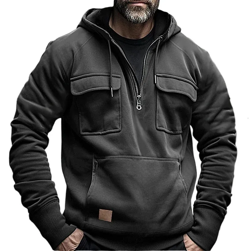 DHgate.com:Men's Tactical Wool Hoodie - Warm, Solid, Half Zip, Multiple ...