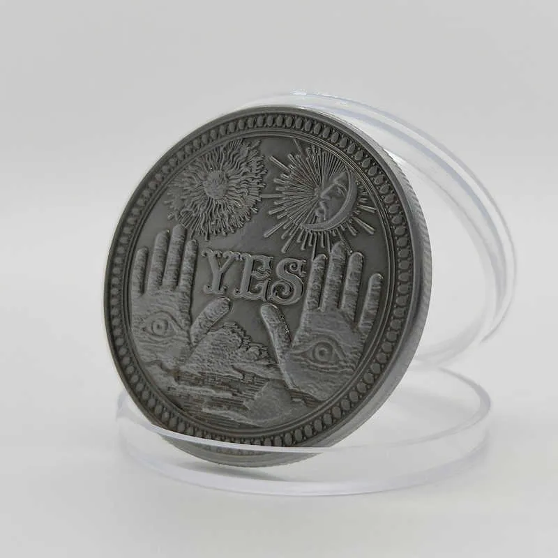 Arts And Crafts Ancient Silver Coin 3D Embossed Coin YES Decision Coin ...