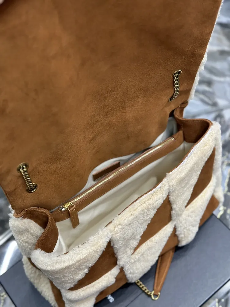 Wool shoulder bag crossbody small vintage flap handbag with hasp ...