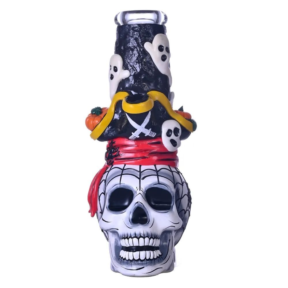 1 Glass Beaker Bong, Hand Drawn Halloween Pumpkin & Elves, Pirate Hat ...