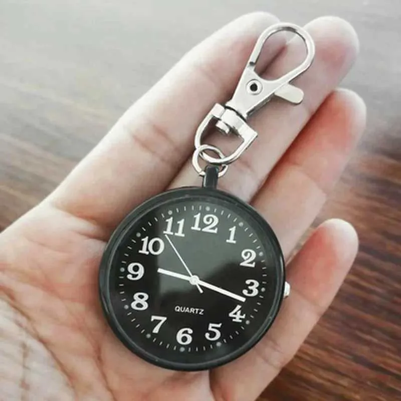 Retro Style Mini Pocket Watch Keychain - Portable Quartz Clock with ...
