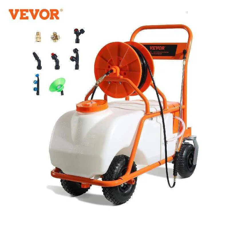 VEVOR 15 Gallon Battery Powered Wheeled Garden Weed Sprayer With 126ft ...