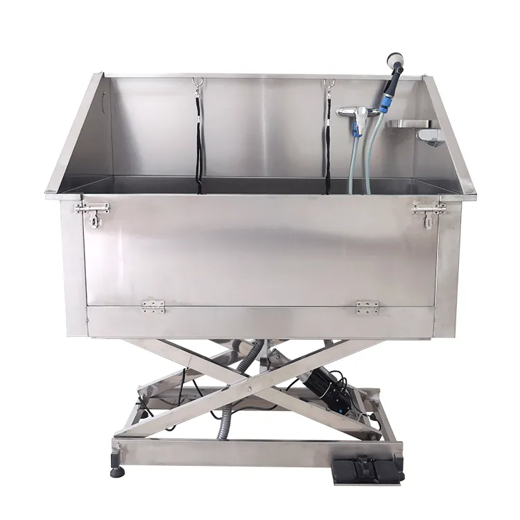 Premium Stainless Steel Pet Grooming Tub with Electric Lift - Dog & Cat ...