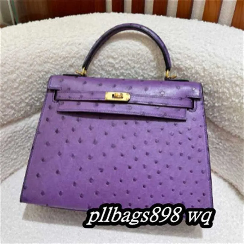 Exotic Ostrich Leather Handbag: Luxury 25cm Designer Bag, Handmade ...