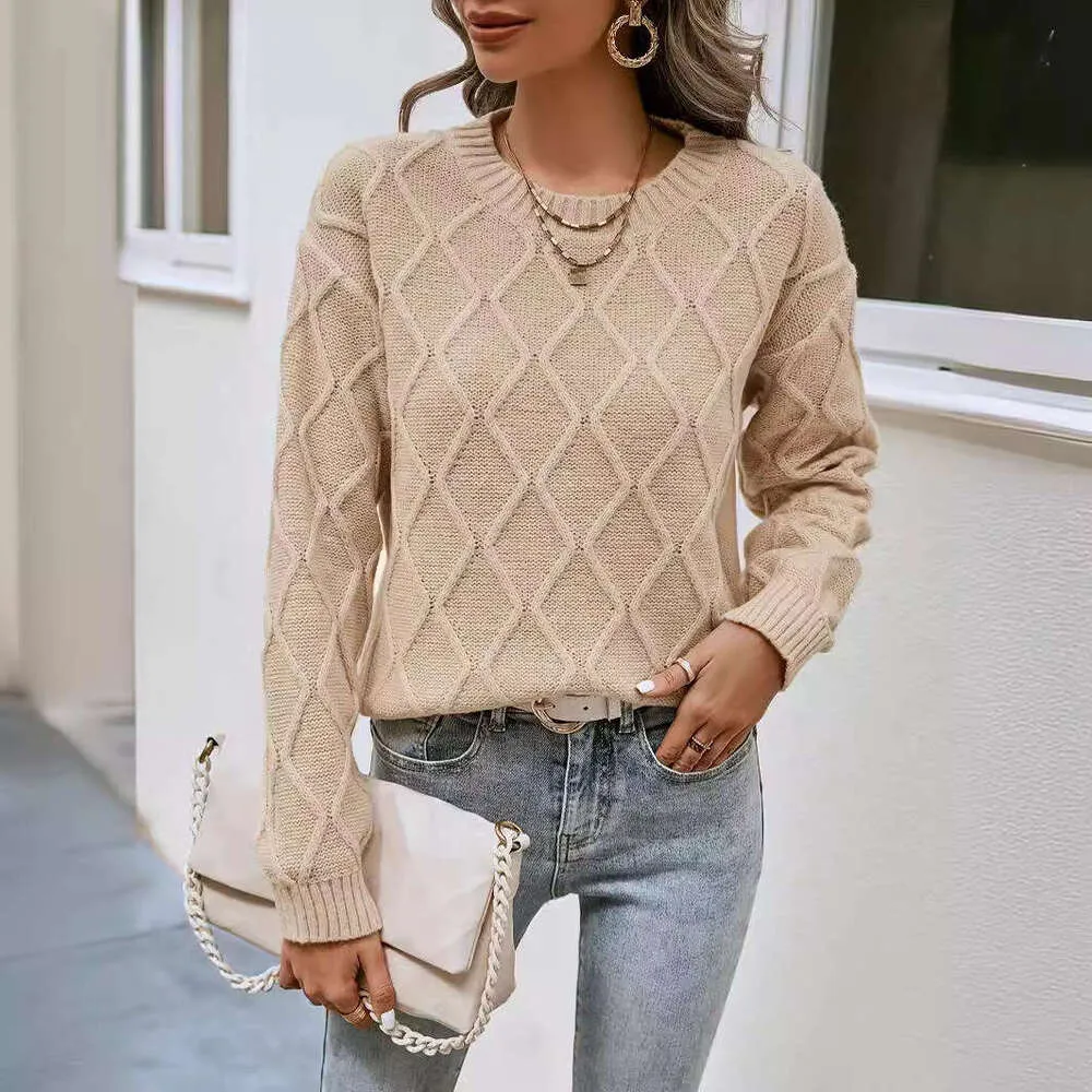 Elegant Women's Pullover Sweater: Autumn/Winter Fashion, Solid Color ...