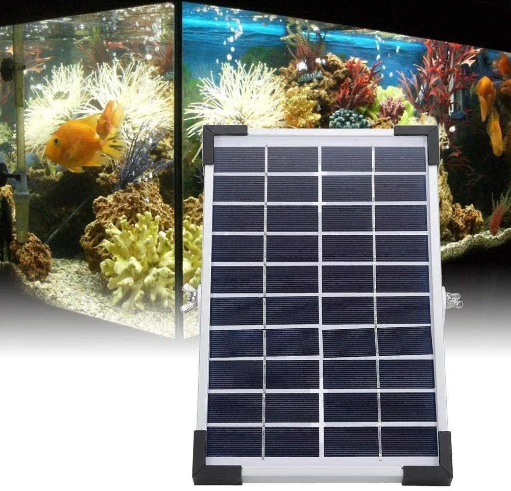 Solar Powered Fish Tank Oxygen Pump - USB Rechargeable Aquarium Aerator ...