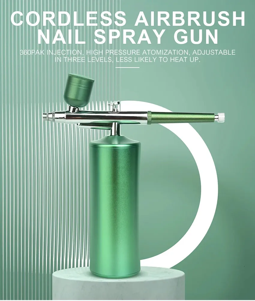 Rechargeable Cordless Nail Art Spray Gun with Compressor - Portable ...