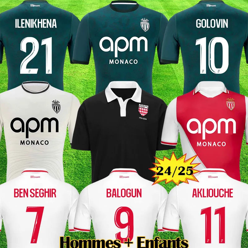 AS Monaco Centenary Custom Soccer Kits BALOGUN GOLOVIN, EMBOLO MINAMINO ...