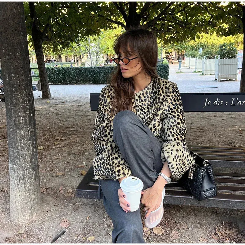 Leopard Print Wool Coat: Autumn Retro Style, Shop Now! Premium Ladies ...