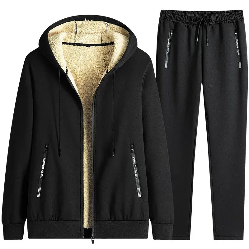 Premium Quality Men's Fleece Tracksuit Set: Warm Hoodie & Sweatpants ...