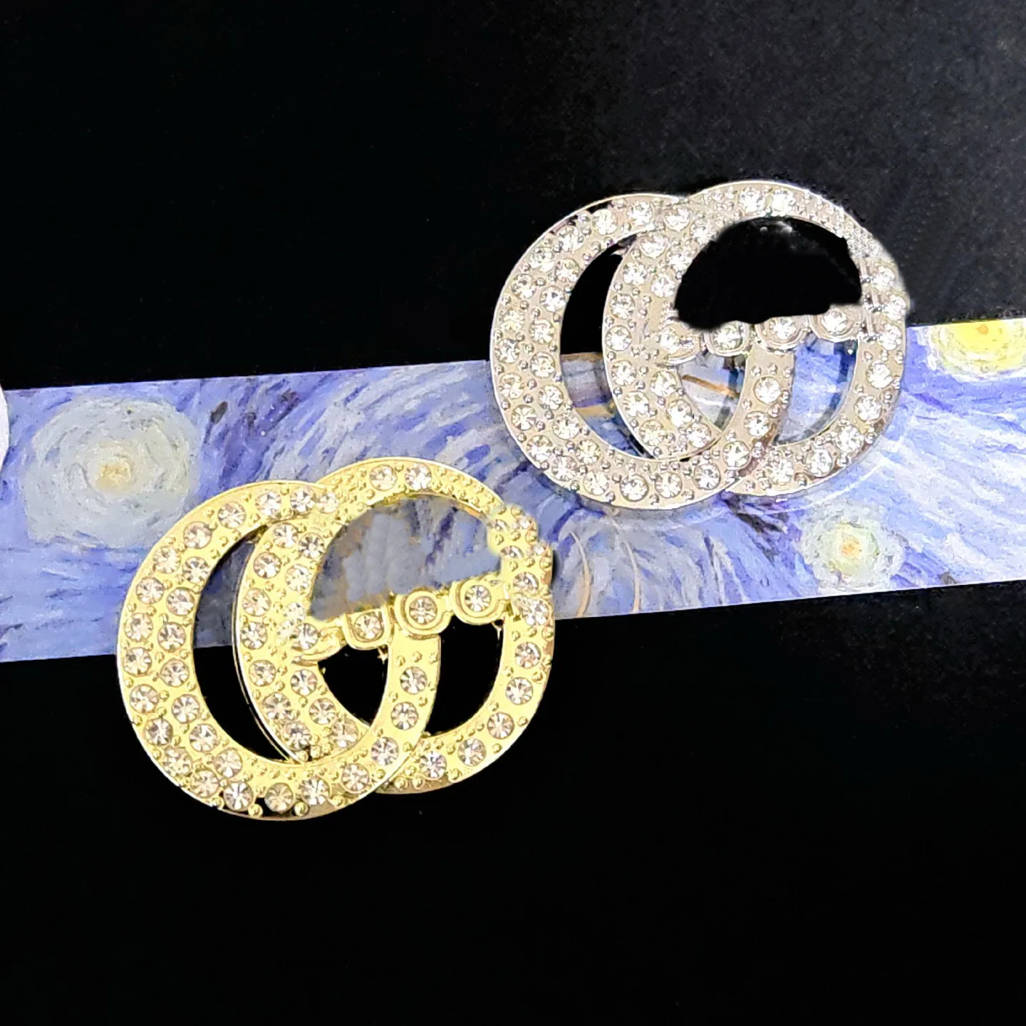Elegant Letter Brooch Pins - 18K Gold Plated Crystal Zircon - Fashion ...