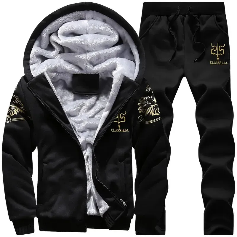 Premium Quality Men's Hooded Winter Tracksuit Set - Thick Woolen ...