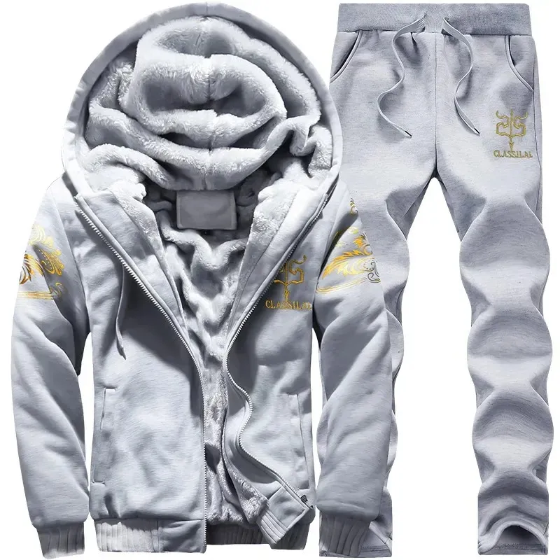 Premium Quality Men's Hooded Winter Tracksuit Set - Thick Woolen ...