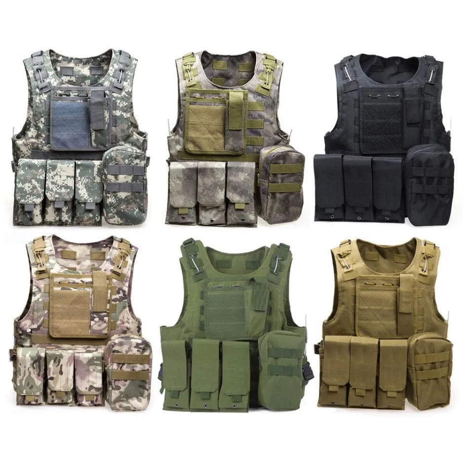 Camouflage Tactical Vest CS Army Tactical Vest Wargame Body Molle Armor ...