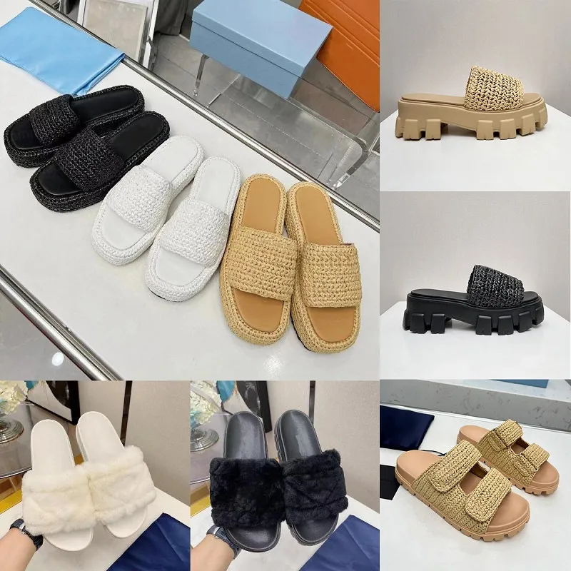 Platform Wedge Sandals | Designer Slide Sandals Women's Black ...