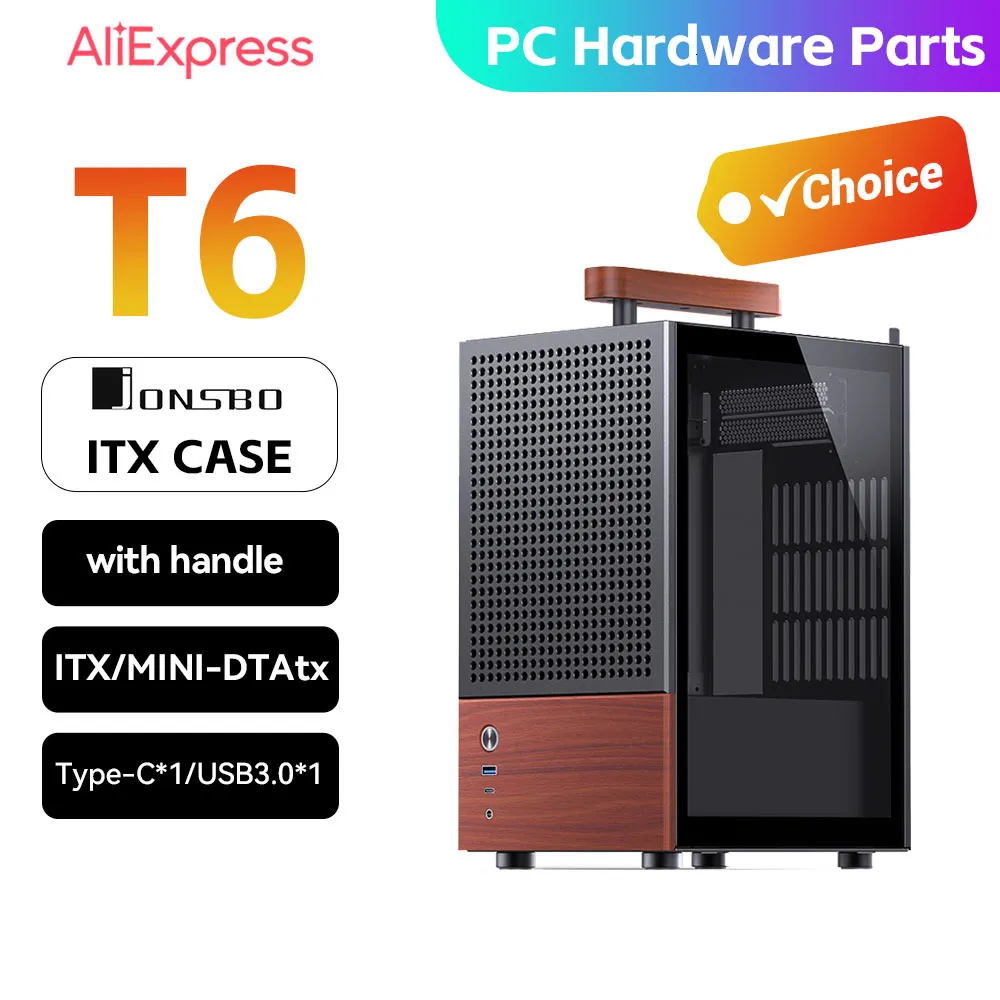Compact Aluminum ITX Mini Case with Handle - Portable PC Chassis, ATX ...
