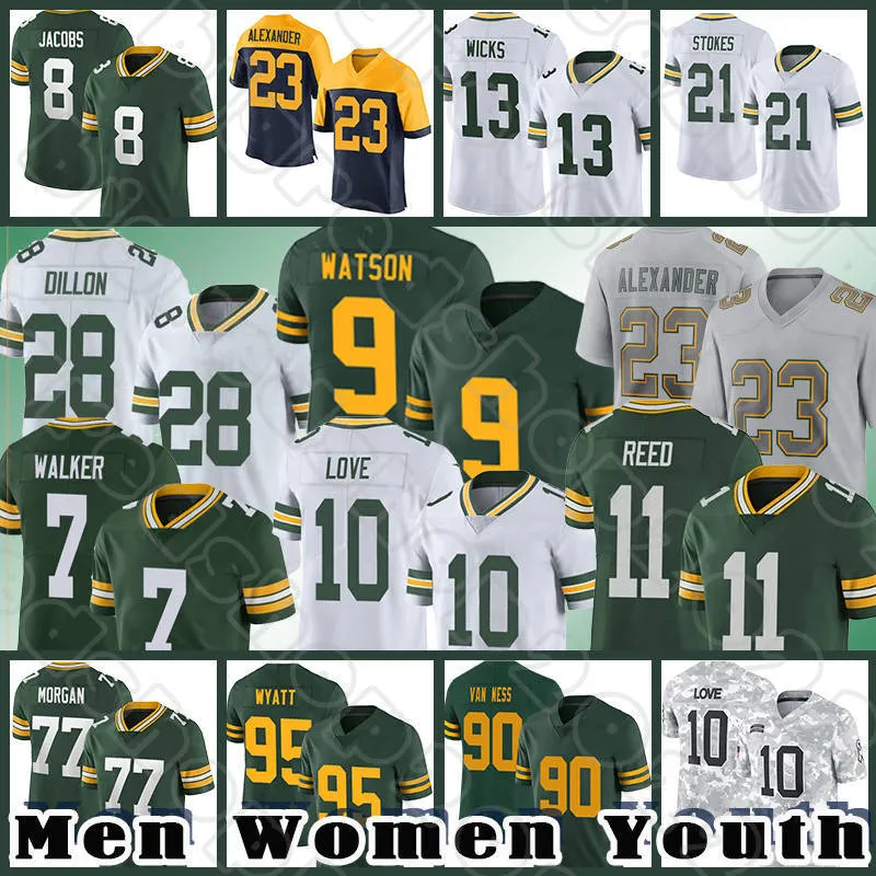 Jayden Reed #11, Jordan Love #10, Xavier McKinney #29, Dillon Watson ...