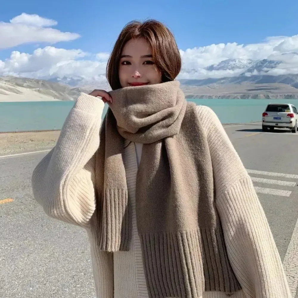 241009 Warm Thick Woolen Scarf Wrap Soft Knitted... From Shen012001, $8 ...