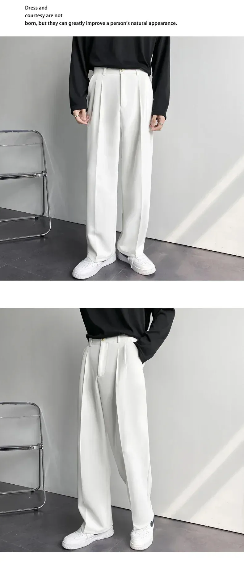 Mens White Casual Pants: Spring/Autumn Korean Style, Shop Now! Premium ...