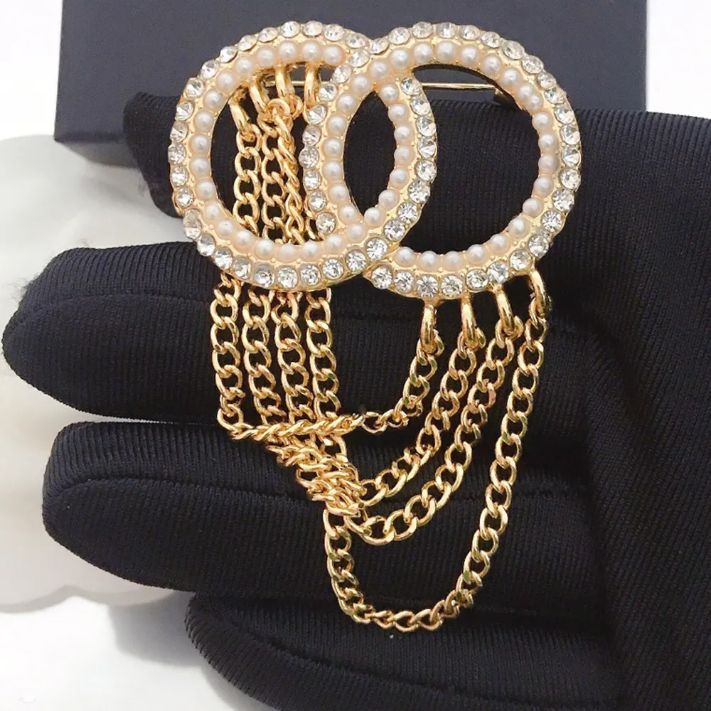 Designer Initial Brooch Pin: 18K Gold Plated Crystal Brooches And Pins ...