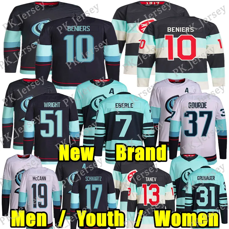 #10 Matty Beniers Authentic Pro Hockey Jersey #22 Oliver Bjortrand ...