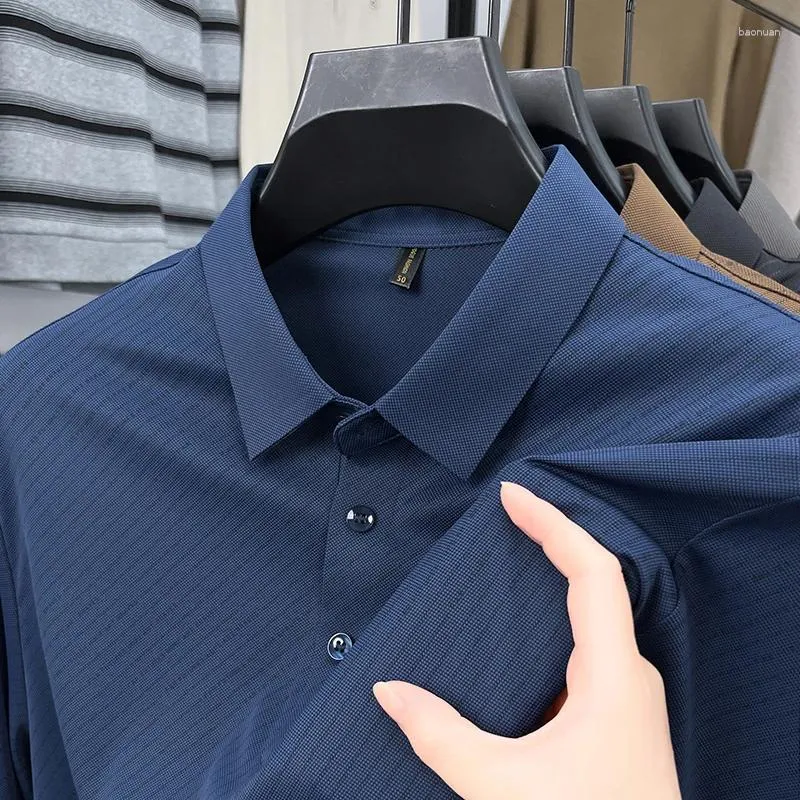 Luxury Men's Solid Color Collared Shirts Men's For Business And Casual ...