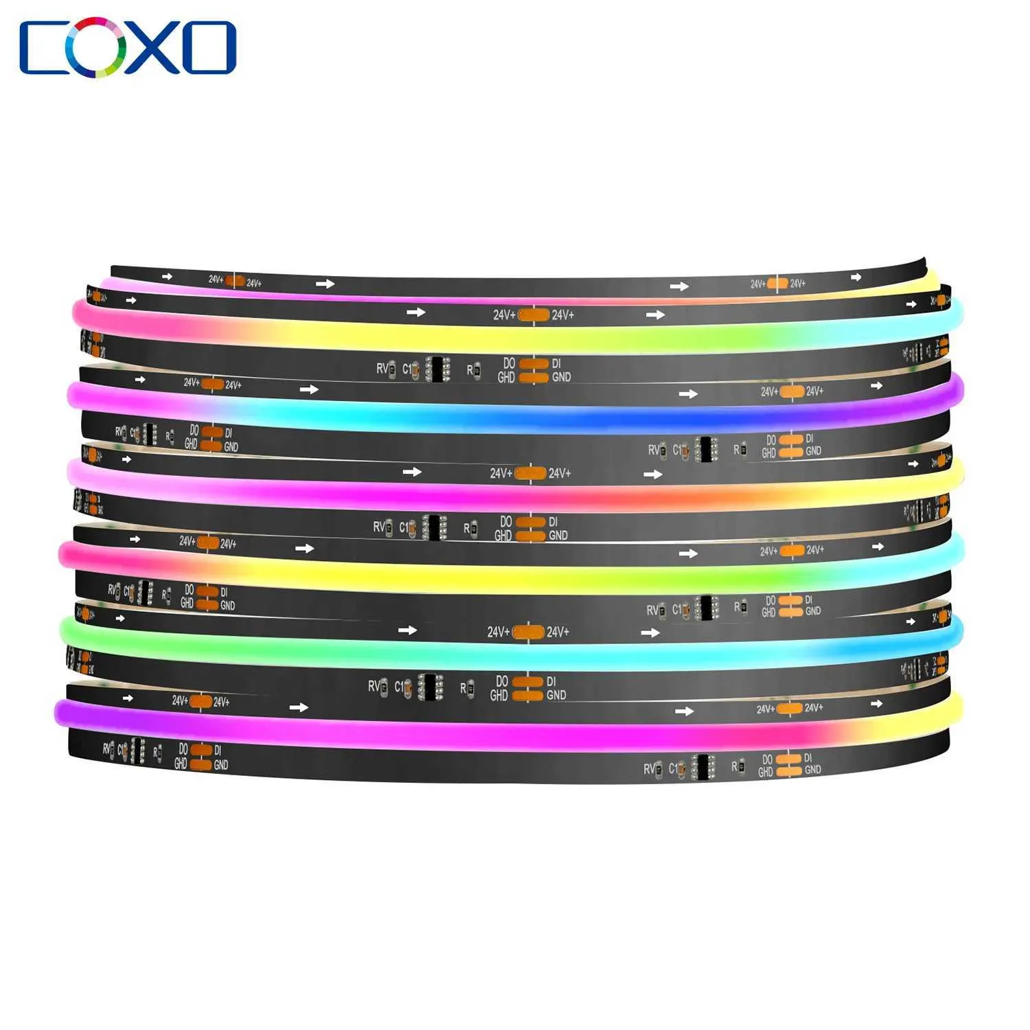 Addressable Dream Color LED Strip Light - High Density RGB+IC COB, 420 ...