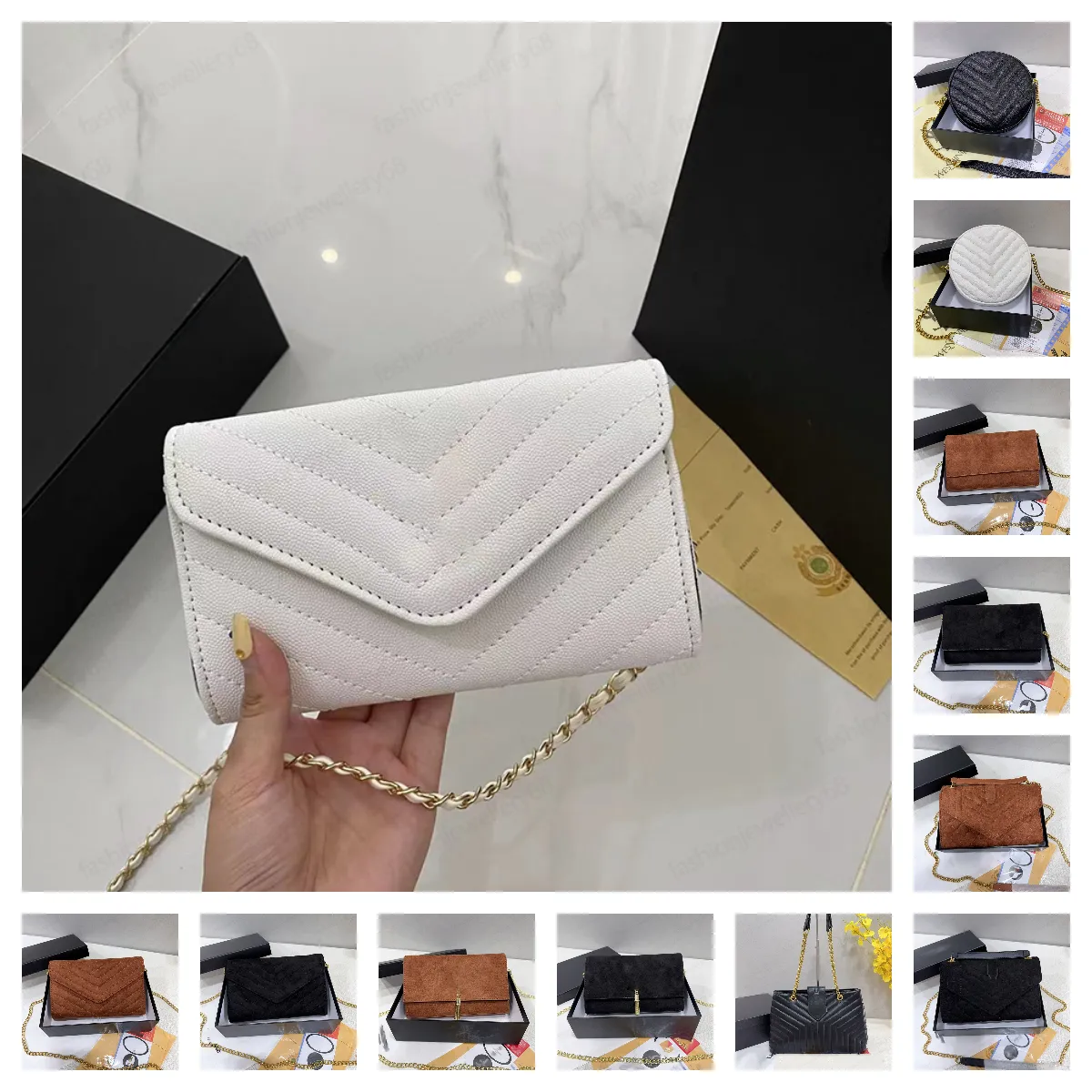 Designer Clutch Handbags: Genuine Leather Caviar Envelope Bags For ...