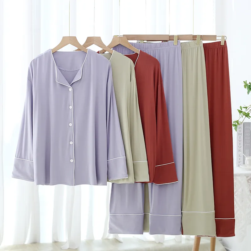 Women's Modal Pajama Set - Soft, Cozy Autumn/Winter Loungewear from ...