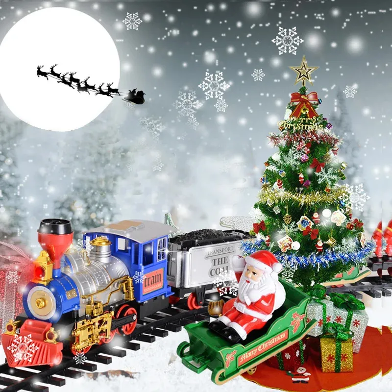 Christmas RC Electric Train Train Set For Kids Model Rail Toy Train Set ...