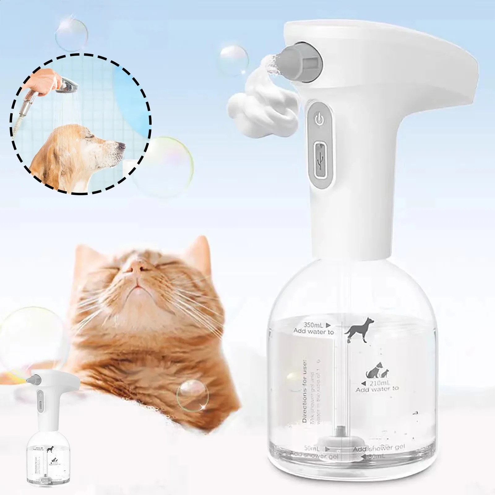 DHgate.com:USB Rechargeable Pet Foam Dispenser - Automatic Dog & Cat ...