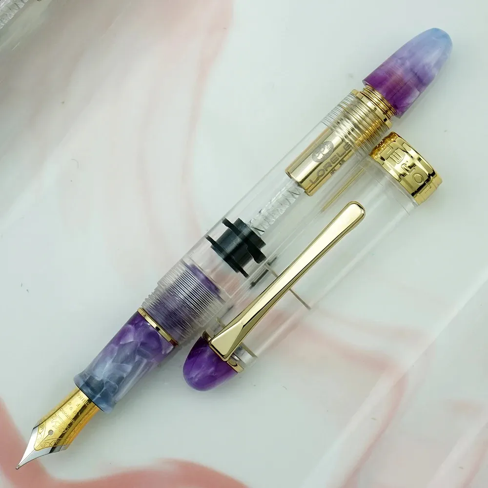 Wholesale LORELEI 667 Resin Piston Glass Nib Fountain Pen Transparent ...