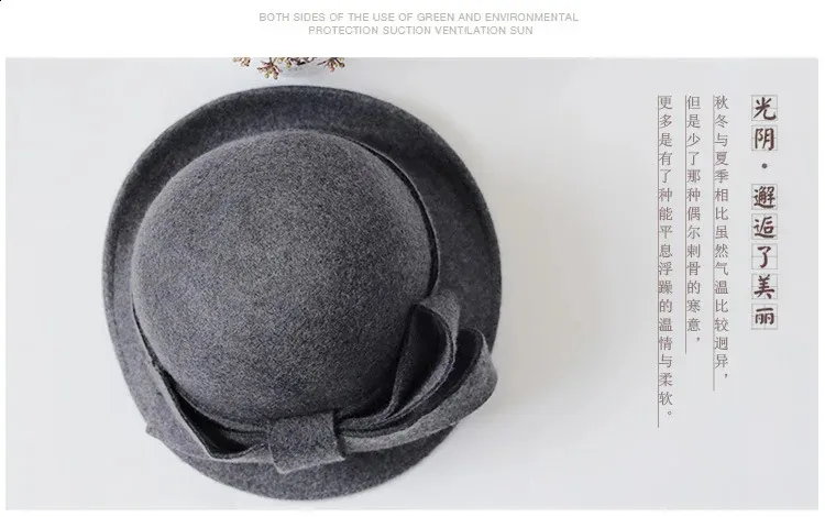 1920s Women's Winter Hat: Gatsby Style Floral Warm Wool Fedora, Church ...