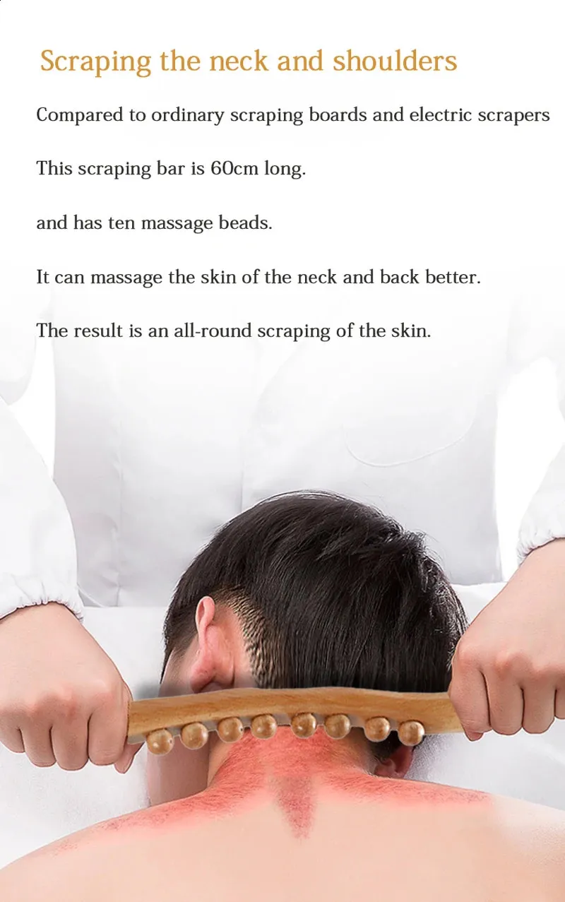 Natural Carbonized Beech Wood Scraping Madero Massage Stick With 10 ...