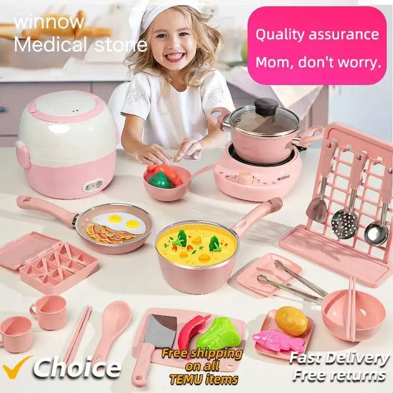 Pretend Play Kitchen Set for Kids - Realistic Cooking Toy with ...