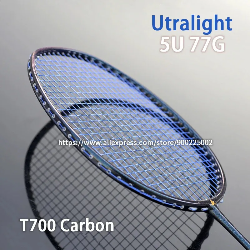 Ultralight Carbon Fiber Badminton Racket with Power Pad & String Bag ...