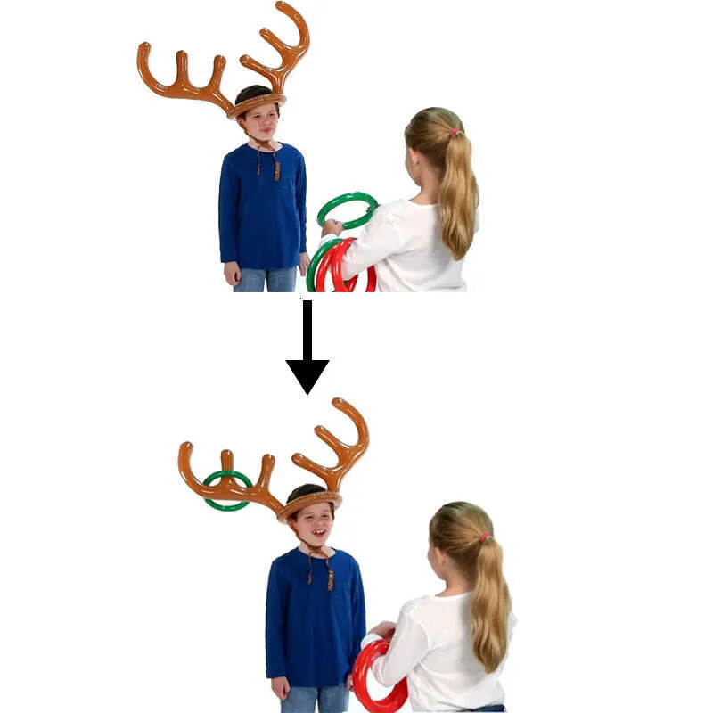 Inflatable Reindeer Antler Ring Toss Game: Christmas Fun for Kids ...