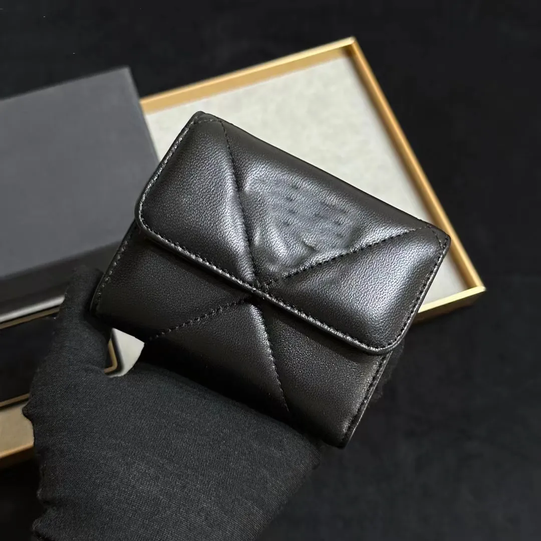 Luxury Rhombus Leather Card Bag for Women - Retro Design with Gift Box ...