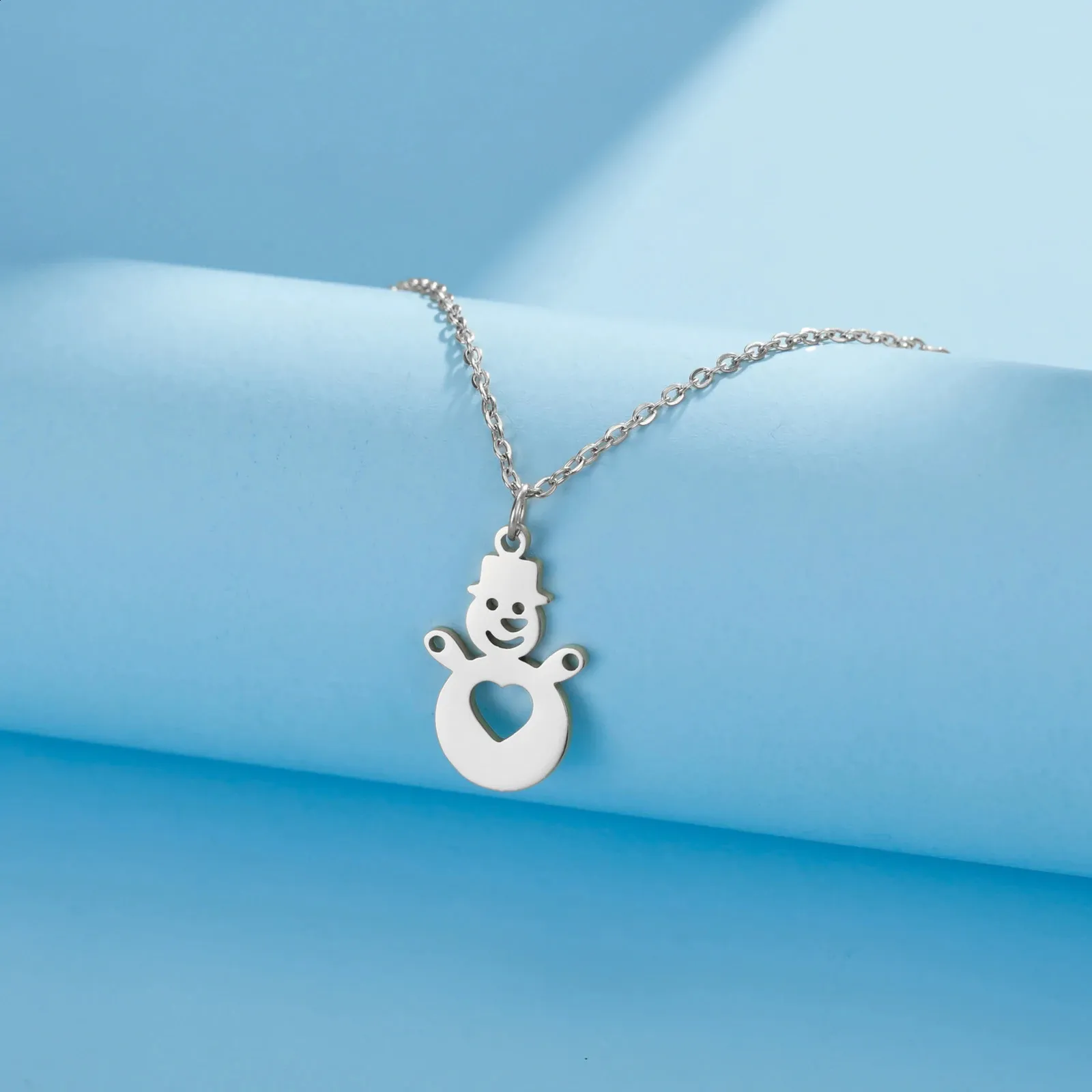 Christmas Charm: Stainless Steel Snowman Necklace - Festive Holiday ...