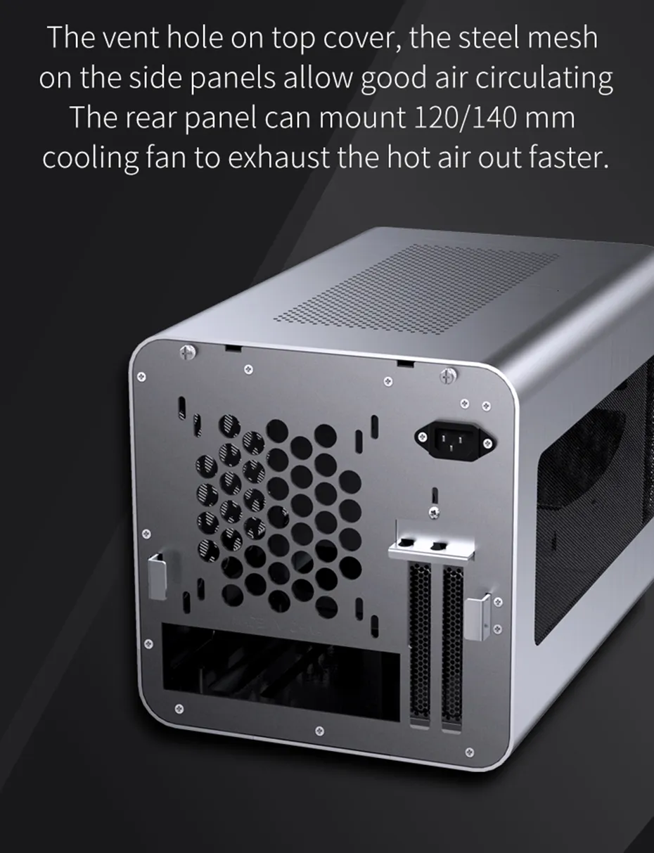 Aluminum PC Case Mini ITX Pull Out Chassis, Supports SFX, 240 Water ...