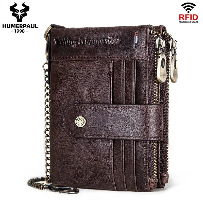Vintage RFID Leather Bifold Helium Wallet For Men With Hasp Closure ...