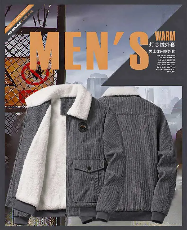Premium Corduroy Fleece Jacket: Warm Lapel Coat for Men - Shop Now ...