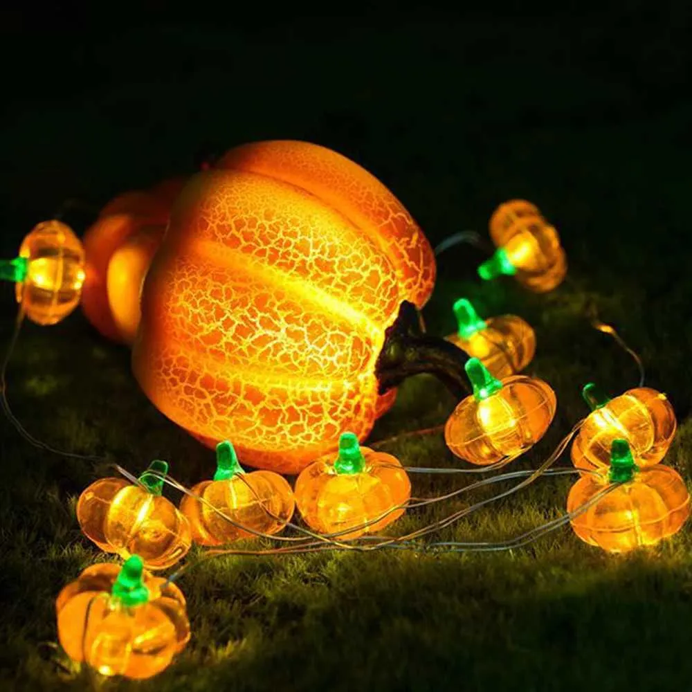 2 Pack Pumpkin LED String Lights - 2/3 Meter Square Lantern, Halloween ...