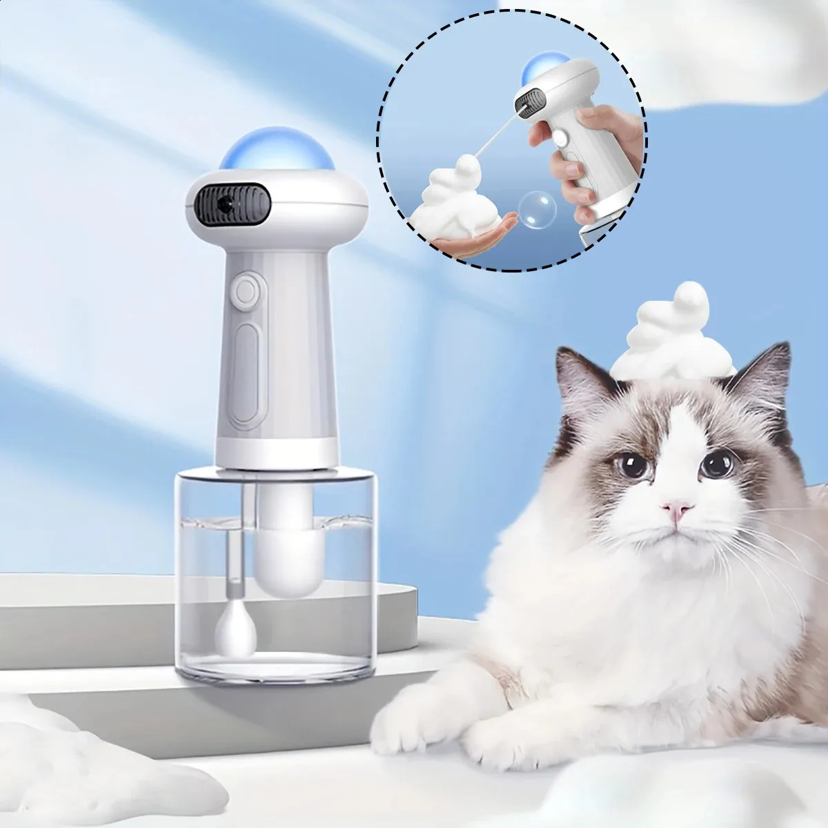 Wireless Rechargeable Pet Automatic Foaming Soap Dispenser - Cat & Dog ...